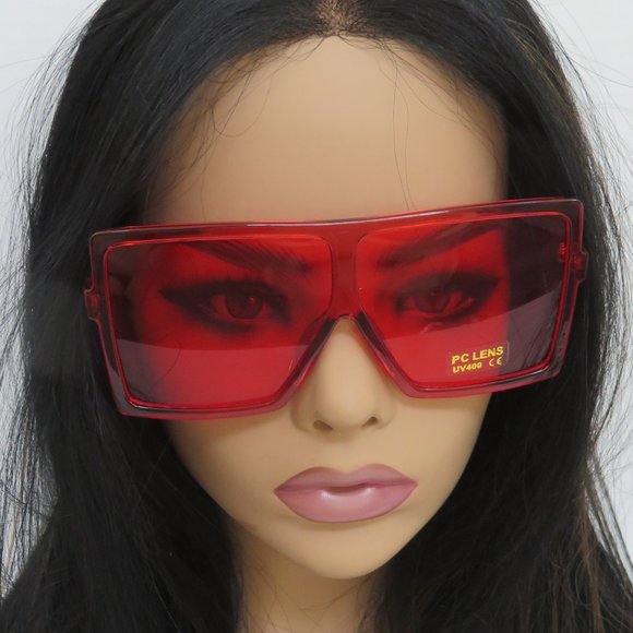 Accessories | R Red Tinted Lens Square Sun Glasses | Poshmark
